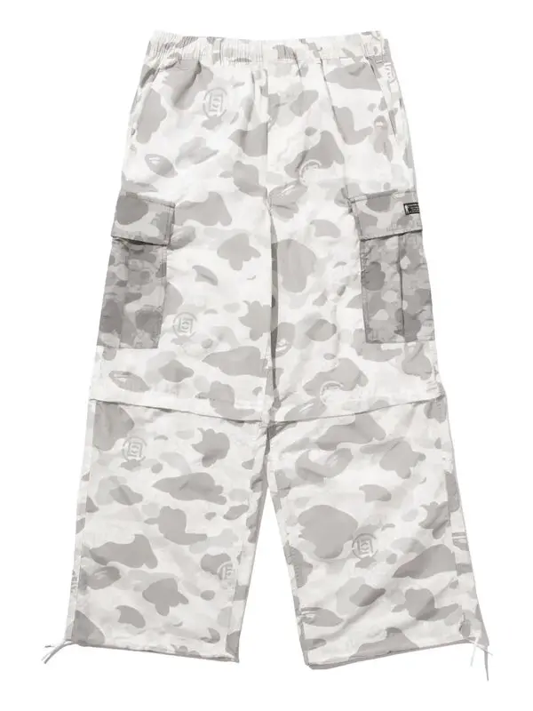 A BATHING APE X Clot Camo Detachable Cargo Pants - White