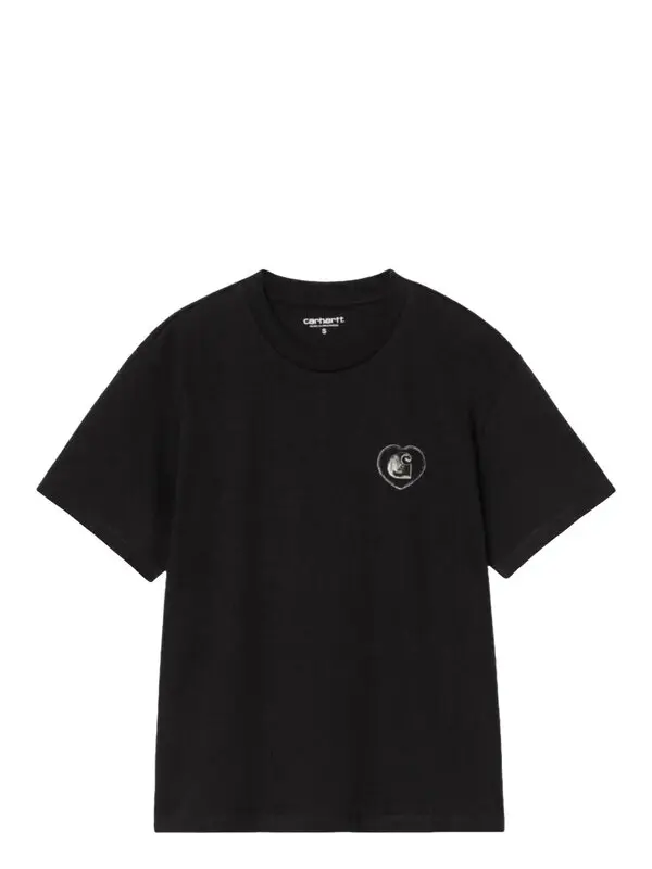Carhartt Work In Progress Short Sleeve T-shirt With Heart Detail - Black