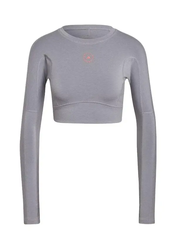 Adidas By Stella Mccartney Truestrength Cropped Long Sleeve - Grey