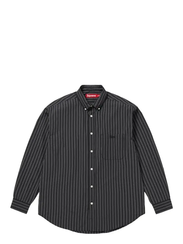 Supreme Fw25 Pinstripe Shirt - Black