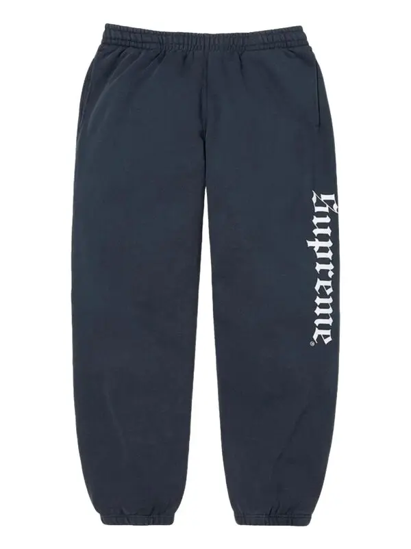 Supreme Fw25 Washed Old English Sweatpant - Navy