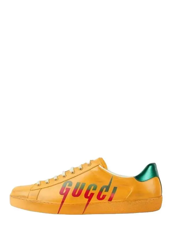 Gucci Ace Blade Distressed Sneakers - Yellow