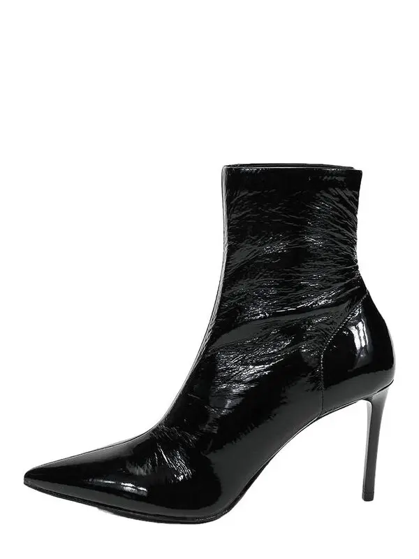 Prada Patent Leather Effect Ankle Boots - Black