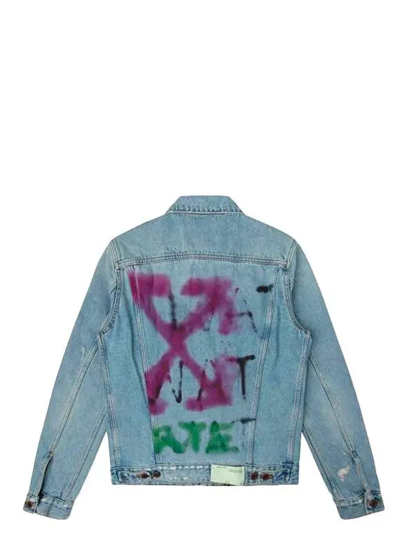 Off-White Spray Paint Graffiti Jacket - Blue