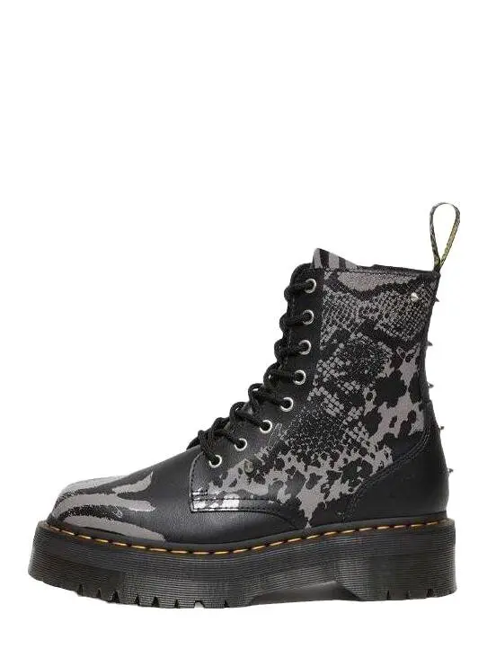Dr. Martens Jadon Boot Animal Clash Leather Platform - Black