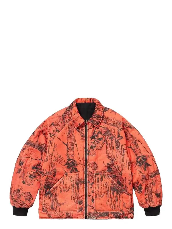 Supreme X Realtree Reversible Quilted Work Jacket - Orange/black