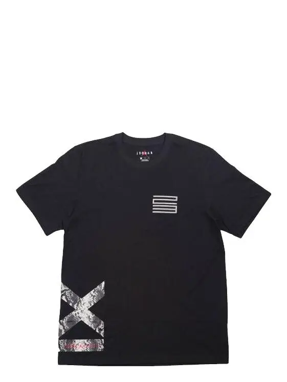 JORDAN 11 Snakeskin Tee Snake Pattern Short Sleeve - Black