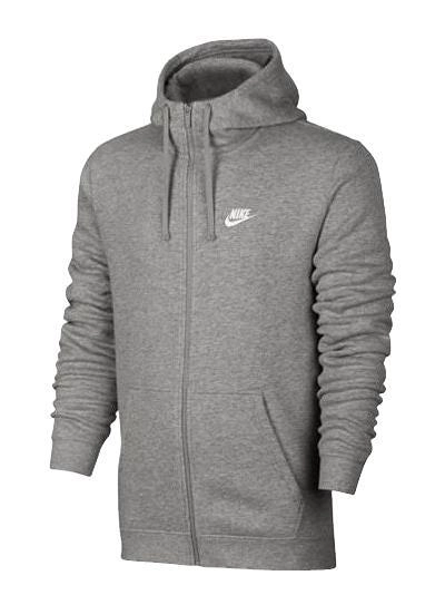 Nike Embroidered Logo Fleece Lined Hooded Jacket - Grey