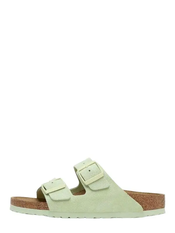 BIRKENSTOCK Arizona Big Buckle Nubuk Leather Sandals - Green