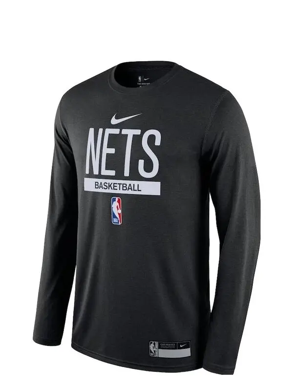 Nike Dri-fit Brooklyn Nets Basketball Long-sleeve T-shirt - Black