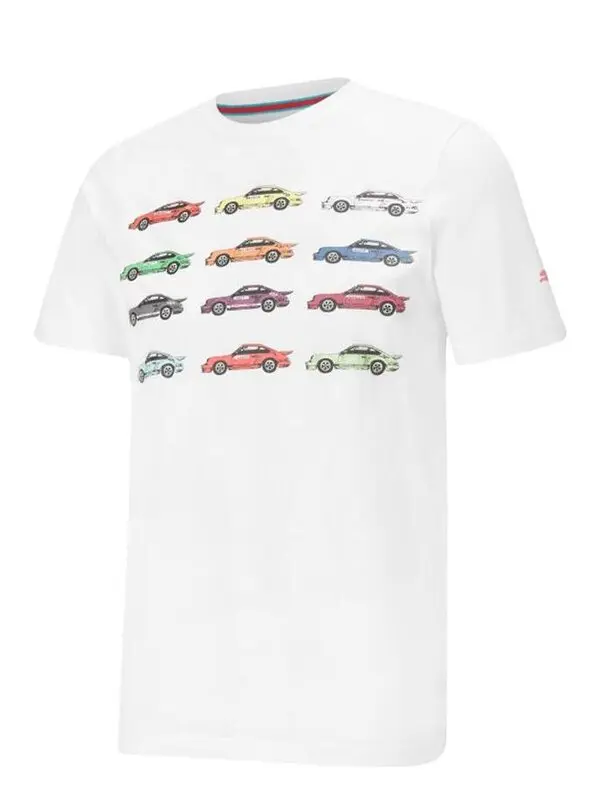PUMA Pl Statement Tee Athleisure Casual Sports Small Car Pattern Short Sleeve - White