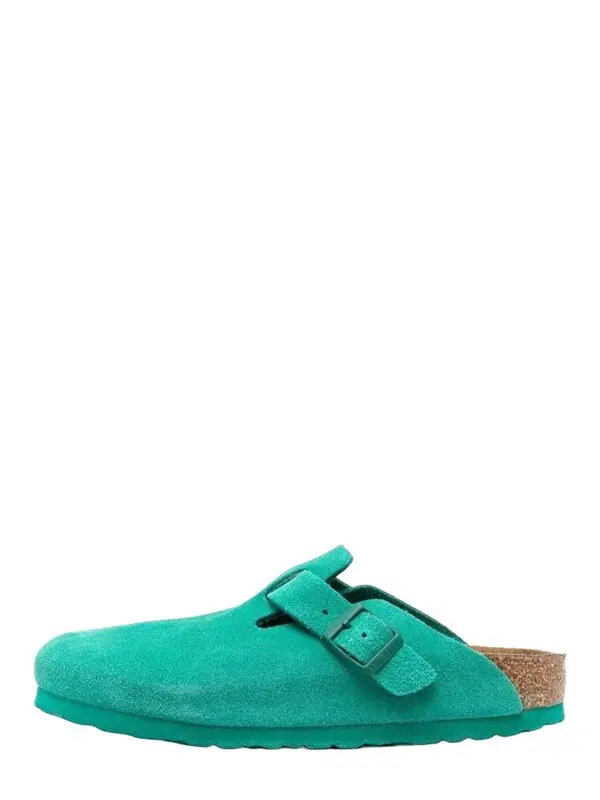 BIRKENSTOCK Boston Suede Leather Clogs - 'green'