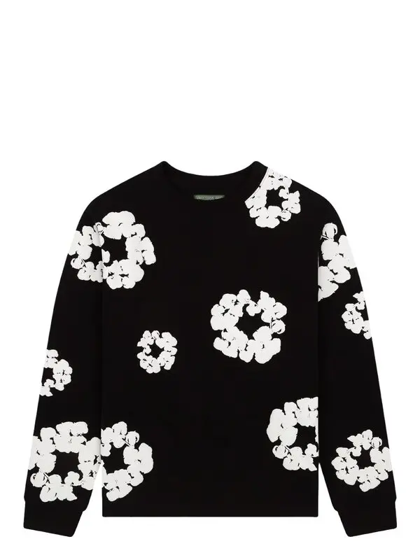 DENIM TEARS Cotton Wreath Long Sleeves T-shirt - Black
