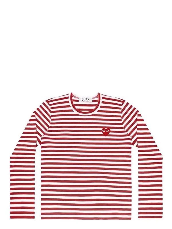 Play Comme Des Garcon Striped Long-sleeve T-shirt - Redwhite