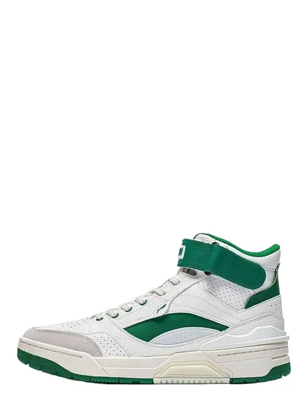 LI-NING High Top Sneakers With Velcro Strap - White/green