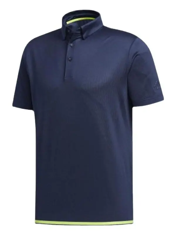 Adidas Solid Color Casual Short Sleeve Polo Shirt Blue - Default Color