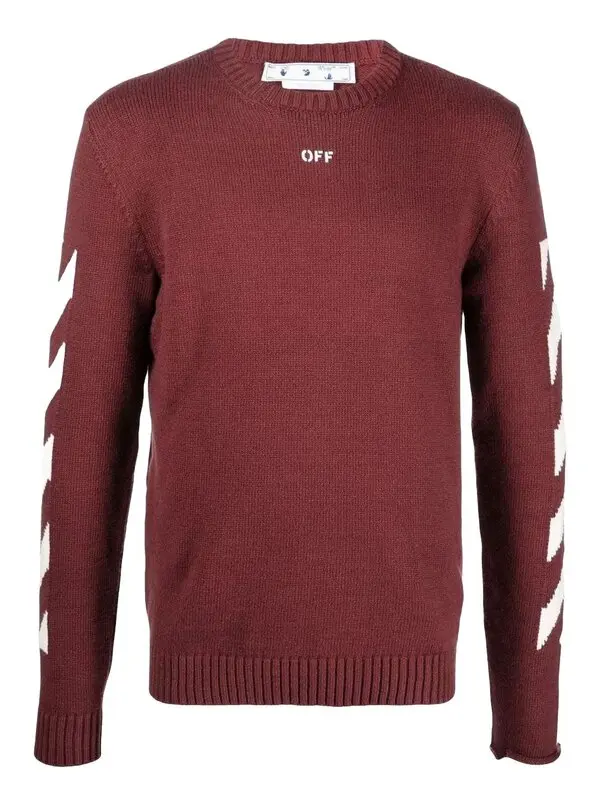 Off-White Arrow Knit Crew Neck Jumper - White