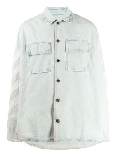 Off-White Printed Denim Jacket - Blue