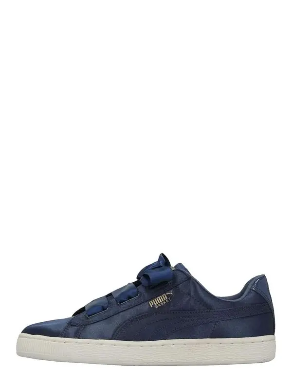 PUMA Basket Heart Tween Sneakers With Bow Detailing - Blue