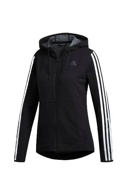 Adidas Training Exercise Jacket With Zip-up Hoodie - Black