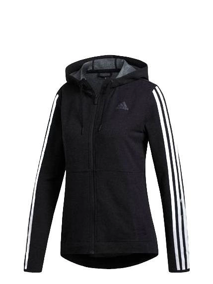 Adidas Training Exercise Jacket With Zip-up Hoodie - Black