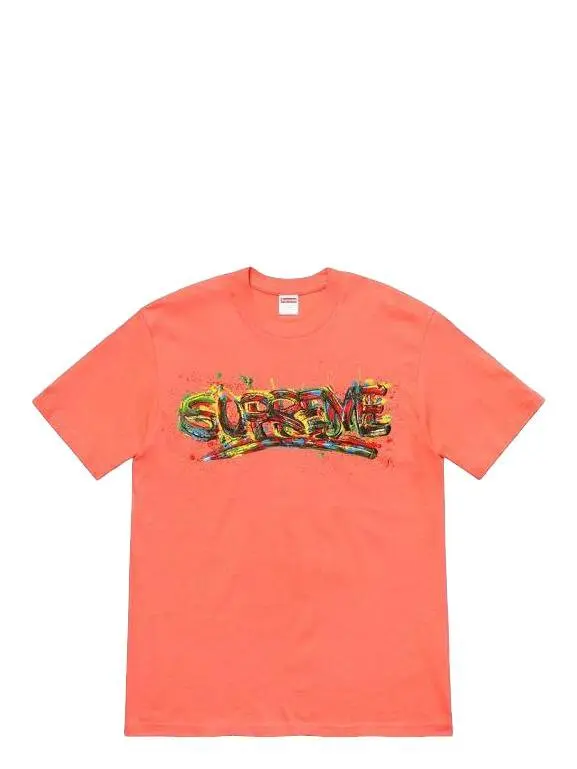 Supreme Ss20 Week 1 Paint Logo Tee Logo Tee - Orange