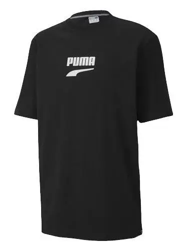 PUMA Downtown Classical Logo Short Sleeve Tee - Black