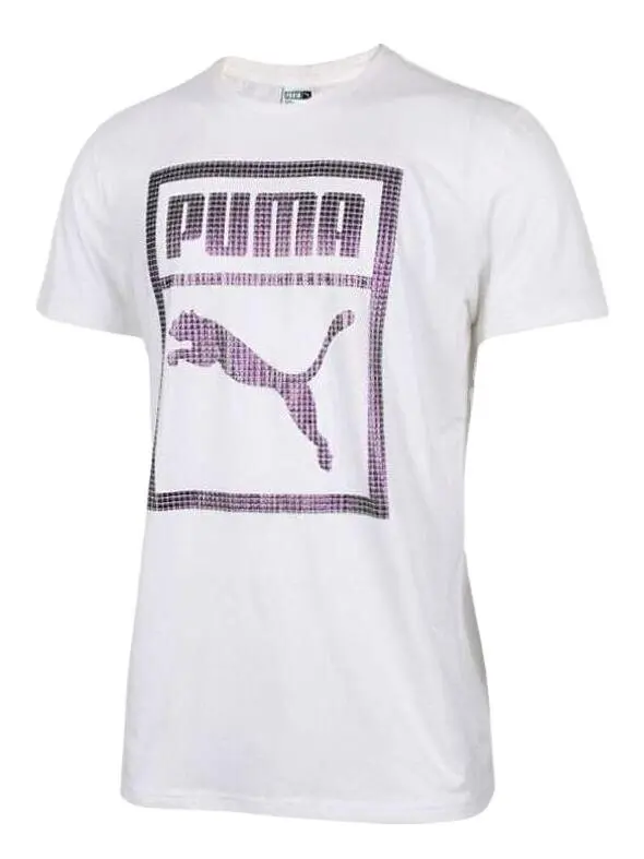 PUMA Logo Graphic T-shirt 'white - White/purple