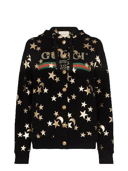 Gucci Star Printing Hoodie - Black