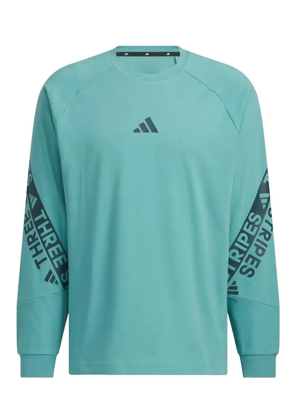 Adidas Wording Pack Loose Fit Long Sleeve T-shirt - Blue
