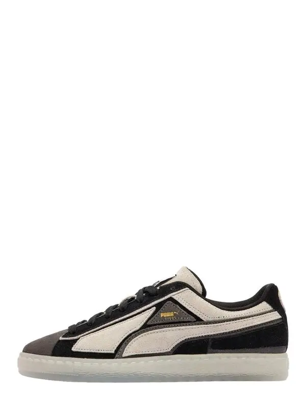 PUMA Suede Layers Mono Low Top Sneakers - Black/white/gray