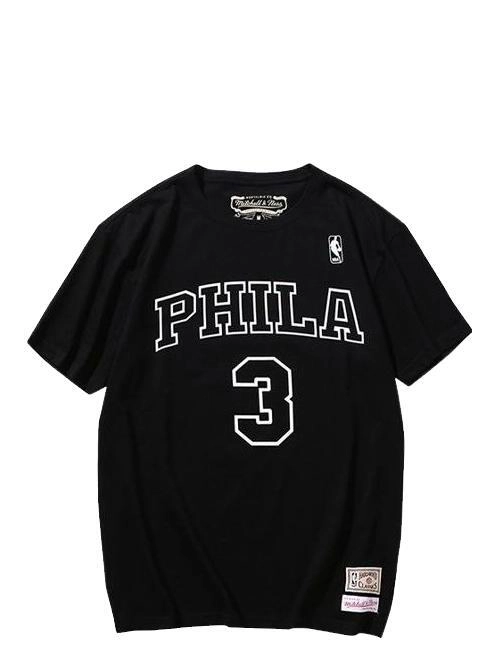 Mitchell & Ness X Nba7philadelphia 76ers T-shirt 'allen Iverson 3 - Black/white