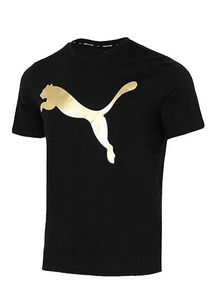 PUMA Running Training Gym Breathable Casual Sports Round Neck Short Sleeve - Black
