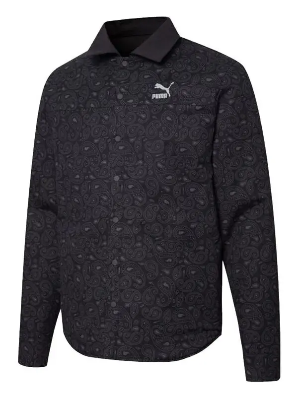 PUMA Paisley Woven Reversible Shacke Shirt - Black
