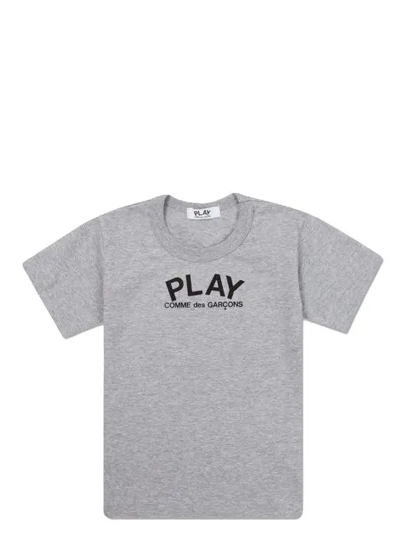 Play Comme Des Garcon Play Comme Des Garcons Short Sleeve T-shirt With Heart Graphic - Grey