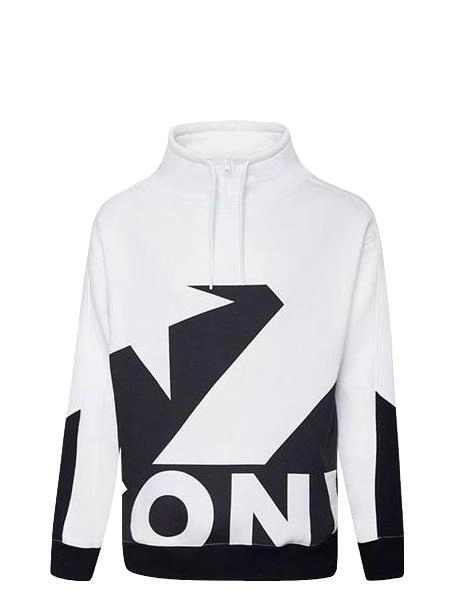 CONVERSE Pullover With Stand Collar And Logo Detail - White