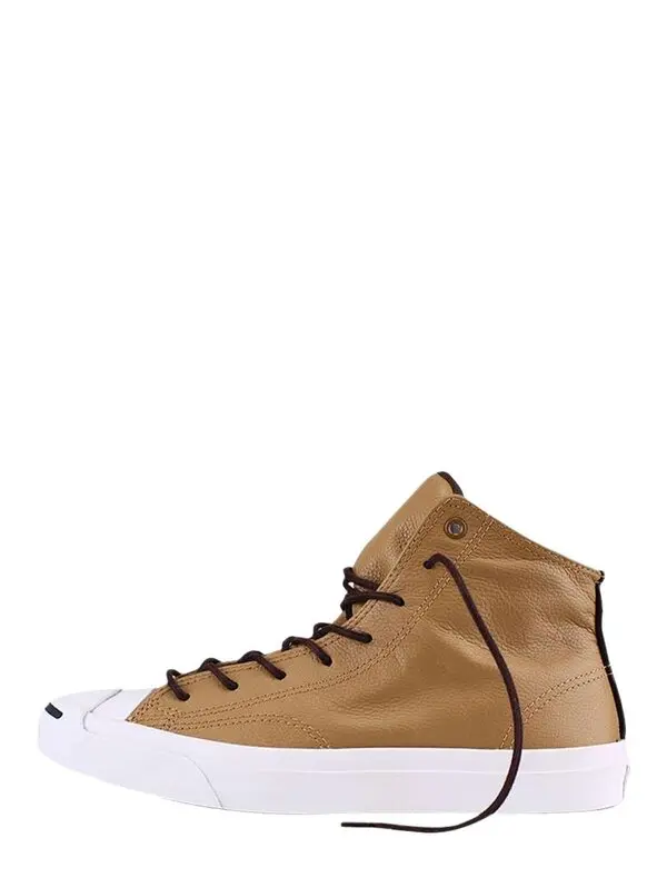 CONVERSE Jack Purcell Leather Mid Top Sneakers - Yellow