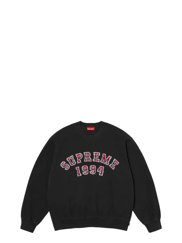 Supreme Plaid Arc Crewneck - Black