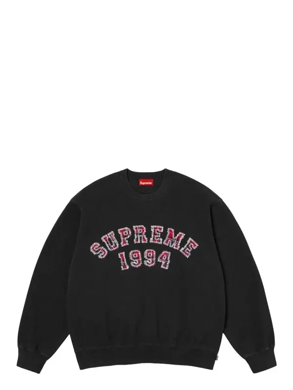 Supreme Plaid Arc Crewneck - Black