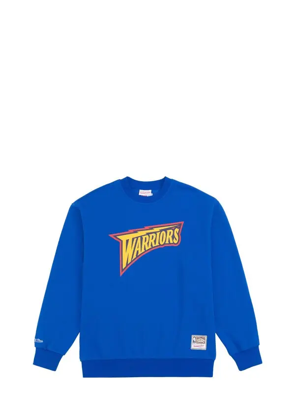Mitchell & Ness X Nba Golden State Warriors Sweatshirt 'blue Yellow - Blue/yellow