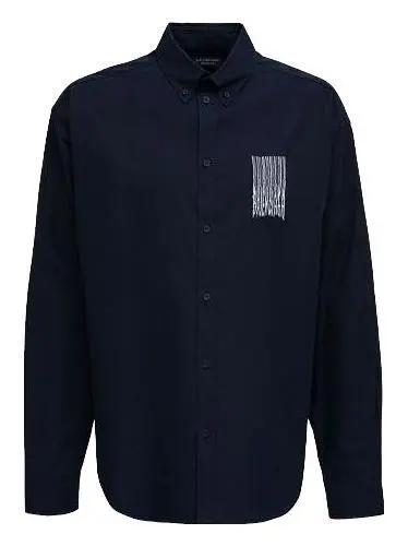Balenciaga Barcode Logo Shirt - Navy