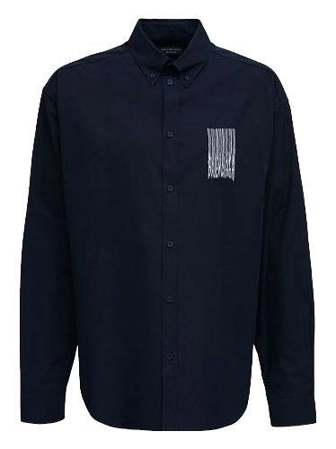 Balenciaga Barcode Logo Shirt - Navy