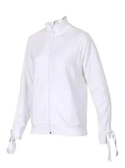 PUMA Zip-up Stand Collar Casual Jacket With Cuffed Sleeves - White