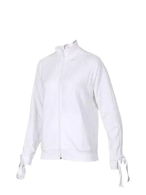 PUMA Zip-up Stand Collar Casual Jacket With Cuffed Sleeves - White