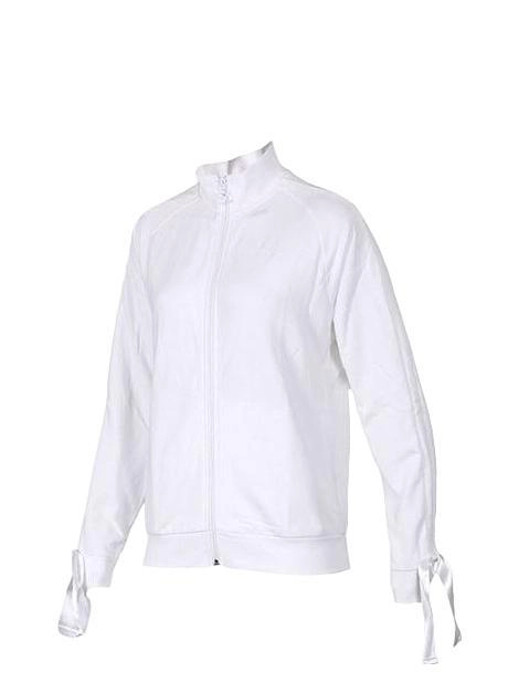 PUMA Zip-up Stand Collar Casual Jacket With Cuffed Sleeves - White