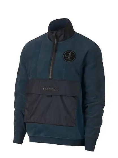 Nike Splicing Polar Fleece Stand Collar Pullover - Green