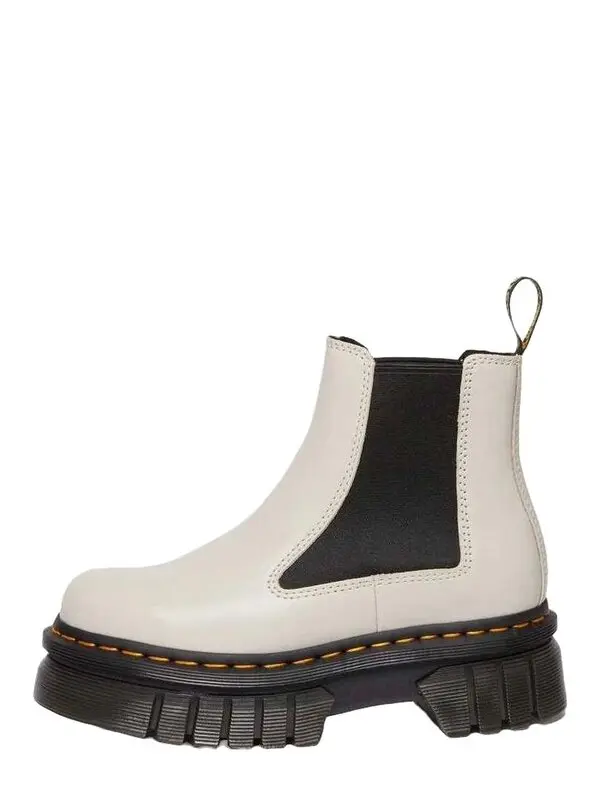 Dr. Martens Audrick Nappa Leather Platform Chelsea Boots - Cobblestone Grey