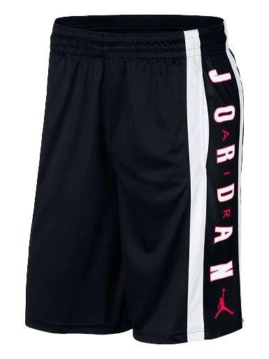JORDAN Alphabet Print Sports Shorts - Black