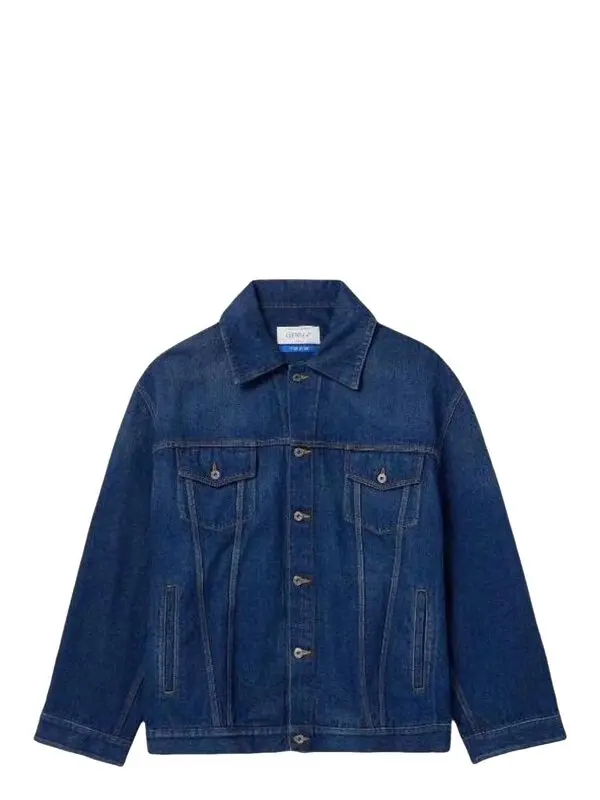 Off-White Oversize Logo-appliqued Denim Jacket - Blue