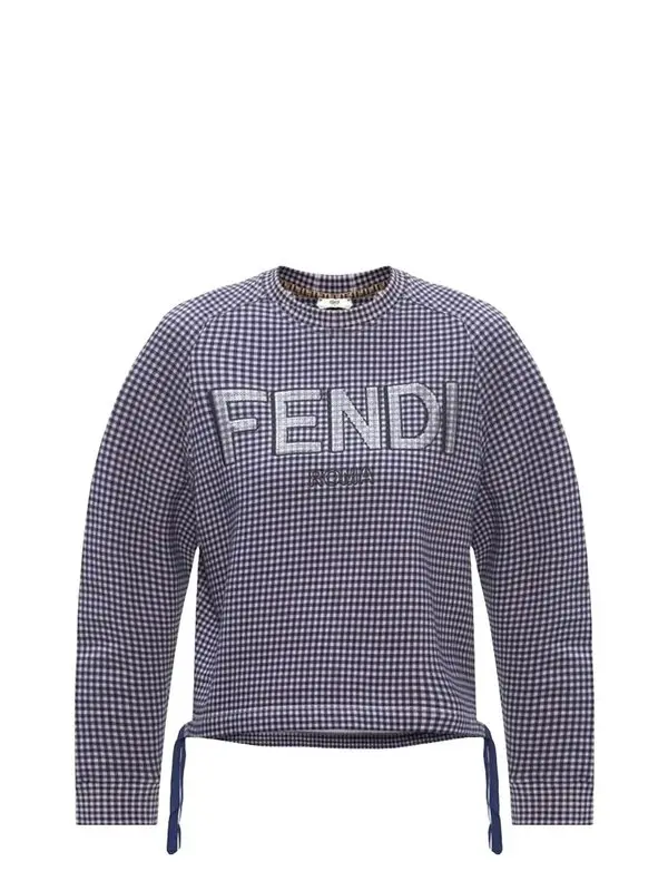 Fendi Long Sleeve Hoodie With Logo Detail - Grey